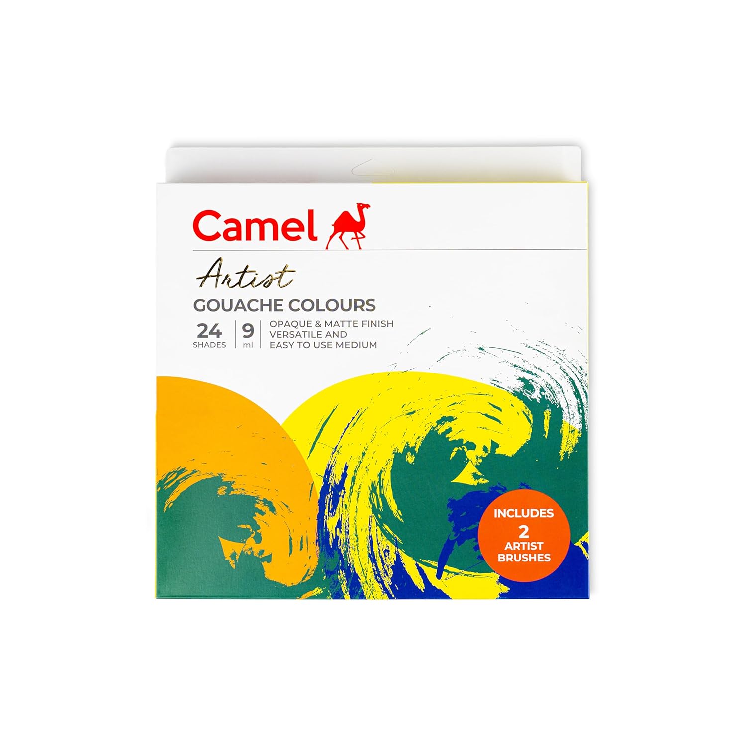 Camel Artist Gouache Colours Assorted Pack of 24 Shades, 9ml Each with ...